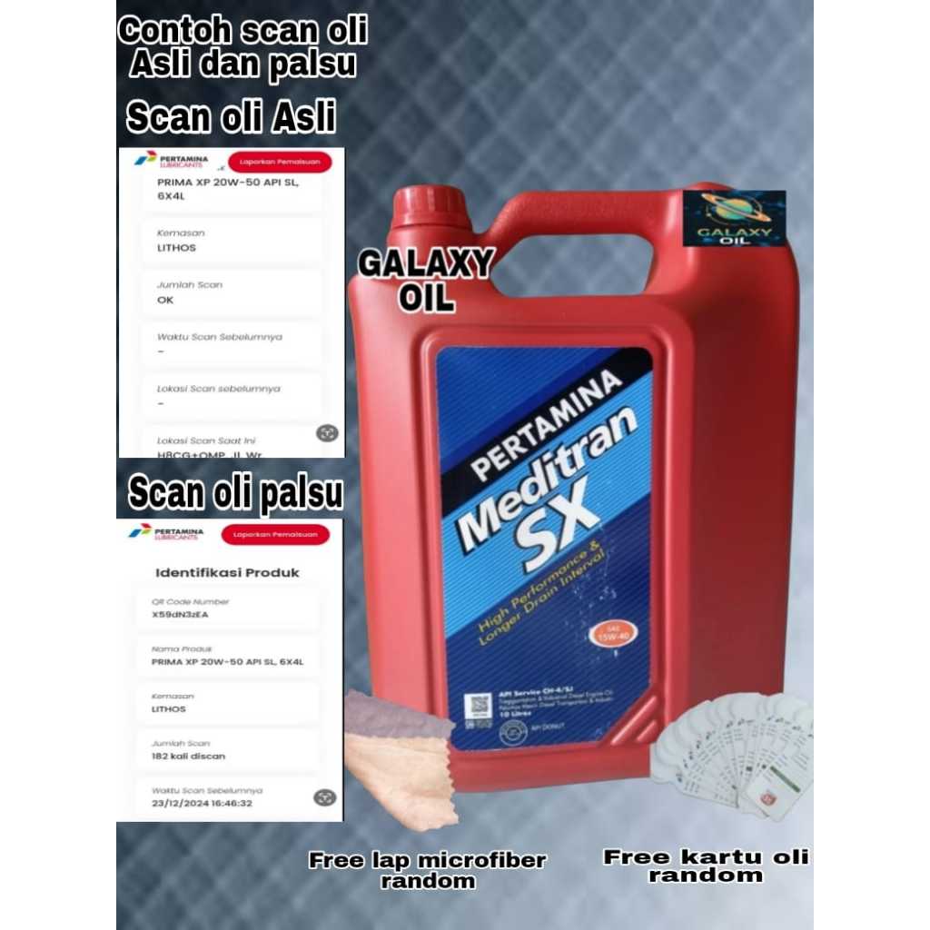Jual OLI MESIN PERTAMINA MEDITRAN SX SAE 15W-40 10LITER DIESEL SOLAR GALON ( 1 PCS KARTU OLI ...