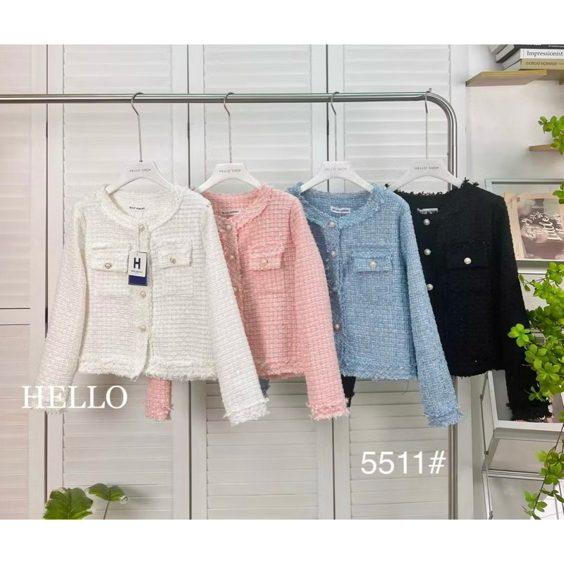 Jual Blazer Tweed Hello Import Bangkok | Shopee Indonesia