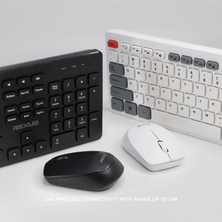 Jual Rexus Paket Combo Keyboard Mouse Wireless KM8 RX-KM8 2 in 1 New ...
