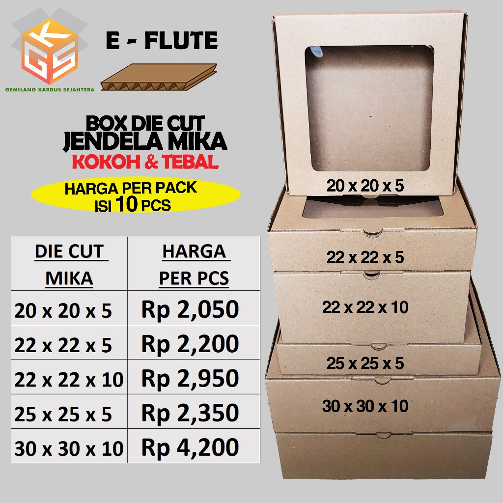 Jual KARDUS MIKA | 10pcs | BOX MIKA | Kardus Mika 30x30x10 | Dus Mika ...