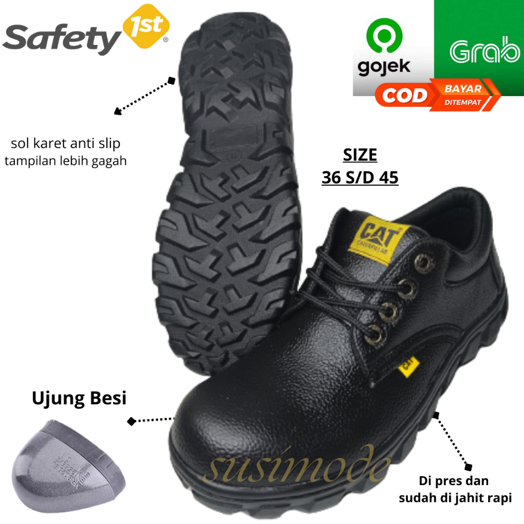Jual Sepatu Safety Tali Berkualitas Original Pria Wanita Ujung Besi ...