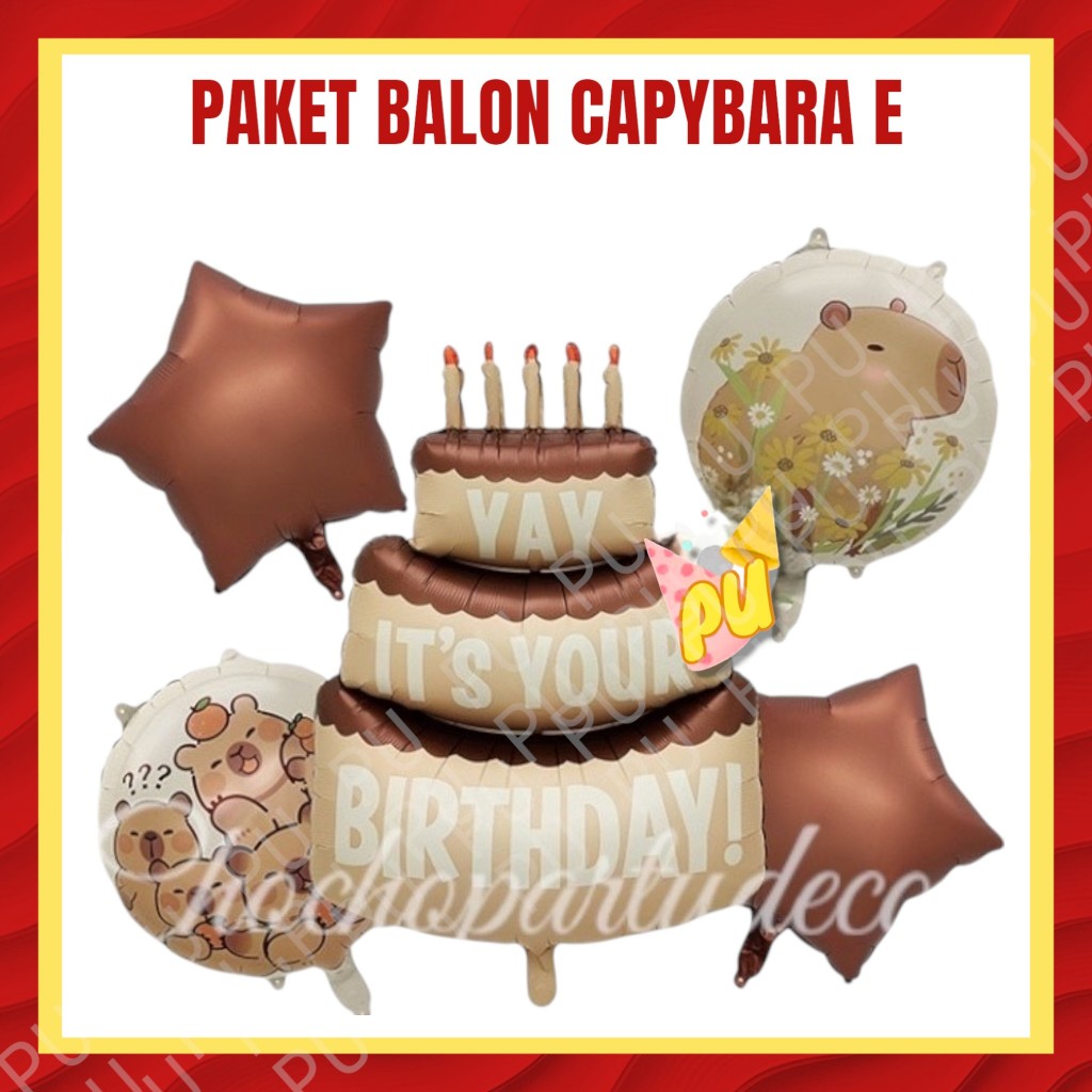 Jual Paket Balon CAPYBARA E / Dekorasi Ulang Tahun CAPYBARA | Shopee ...