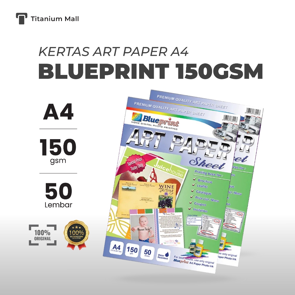 Jual Kertas Art Paper A4 Blueprint 150 Gsm | Shopee Indonesia