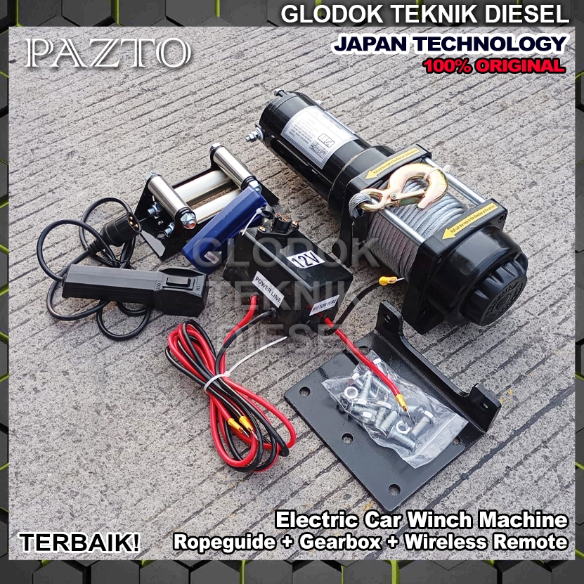 Jual Electric Car Towing Wire Rope Winch Hoist 4000 Lbs x 15 | 10 | 6 ...