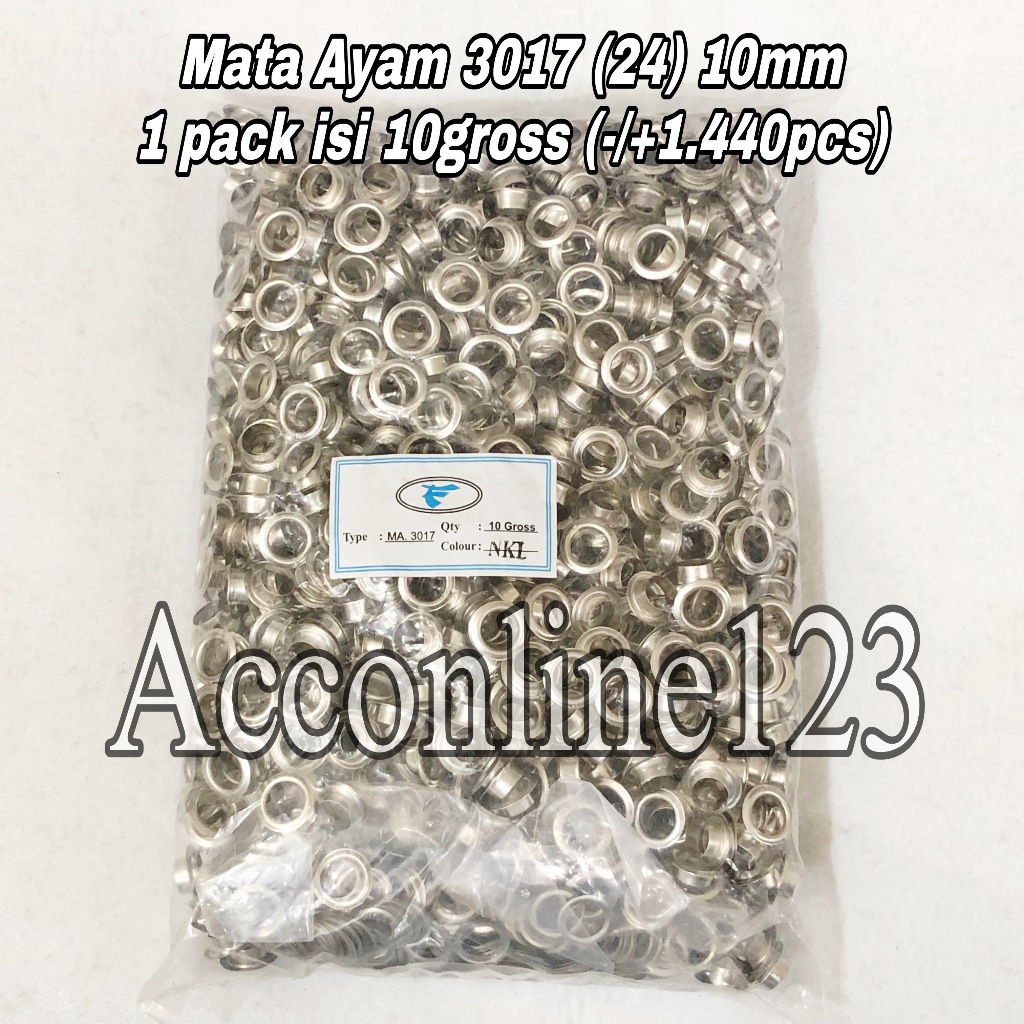 Jual Mata Ayam 3017 (24) 10mm / Mata Ayam Eyelet 3017 (24) 10mm Silver ...