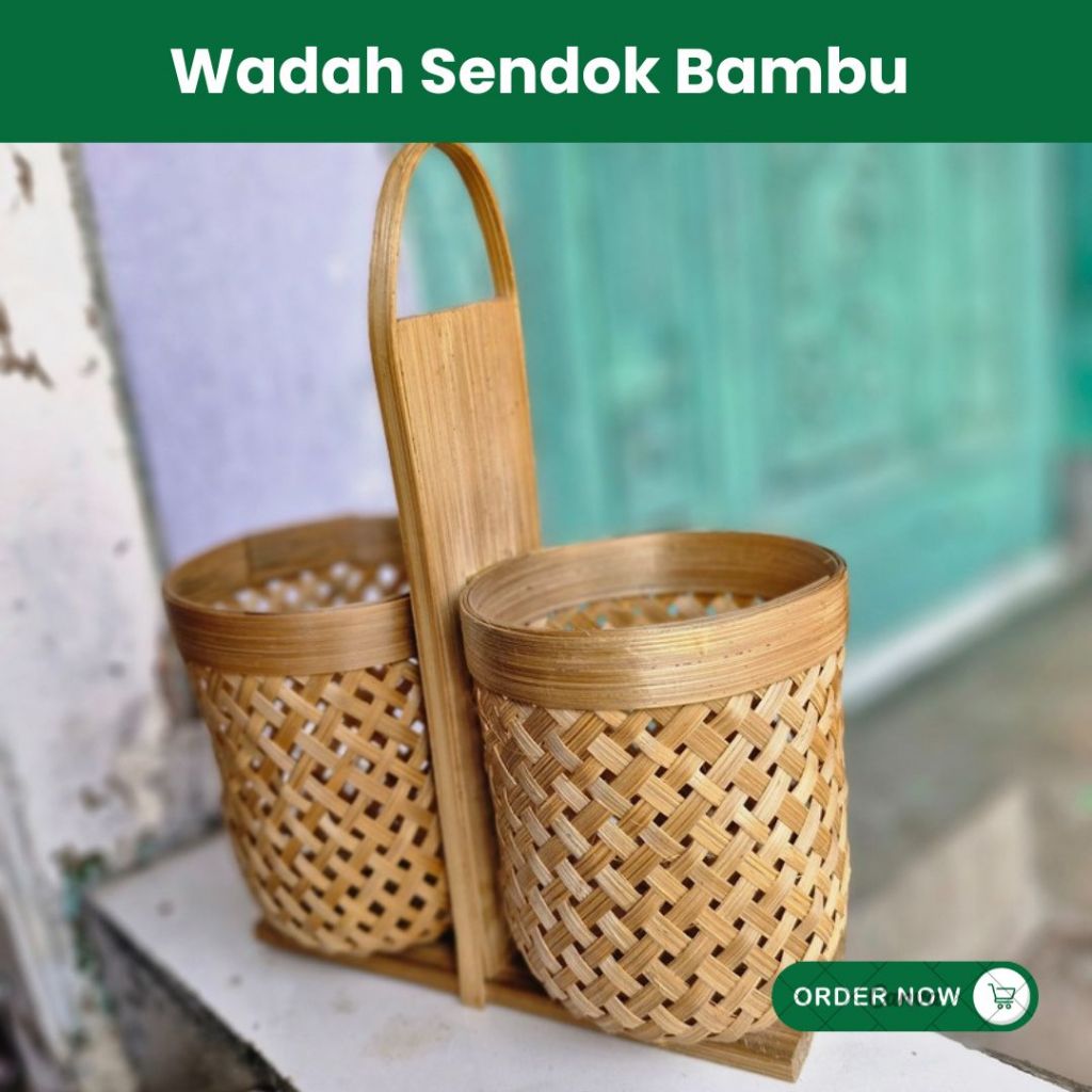 Jual jogaj craft - Wadah Sendok Bambu Bulat - Tempat Sendok Garpu Bahan ...
