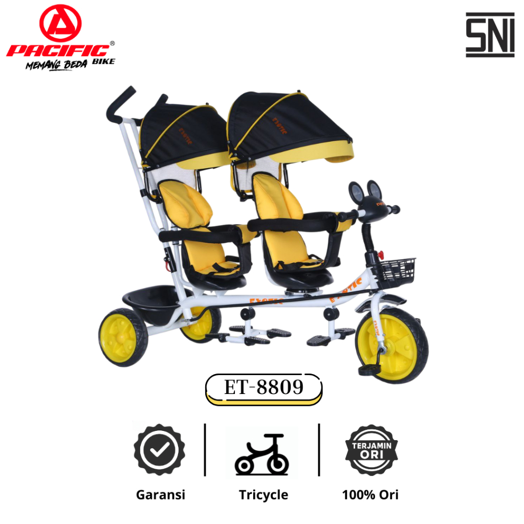 Jual Pacific Sepeda Roda Tiga Tricycle Anak Kembar Twins Stroller ...