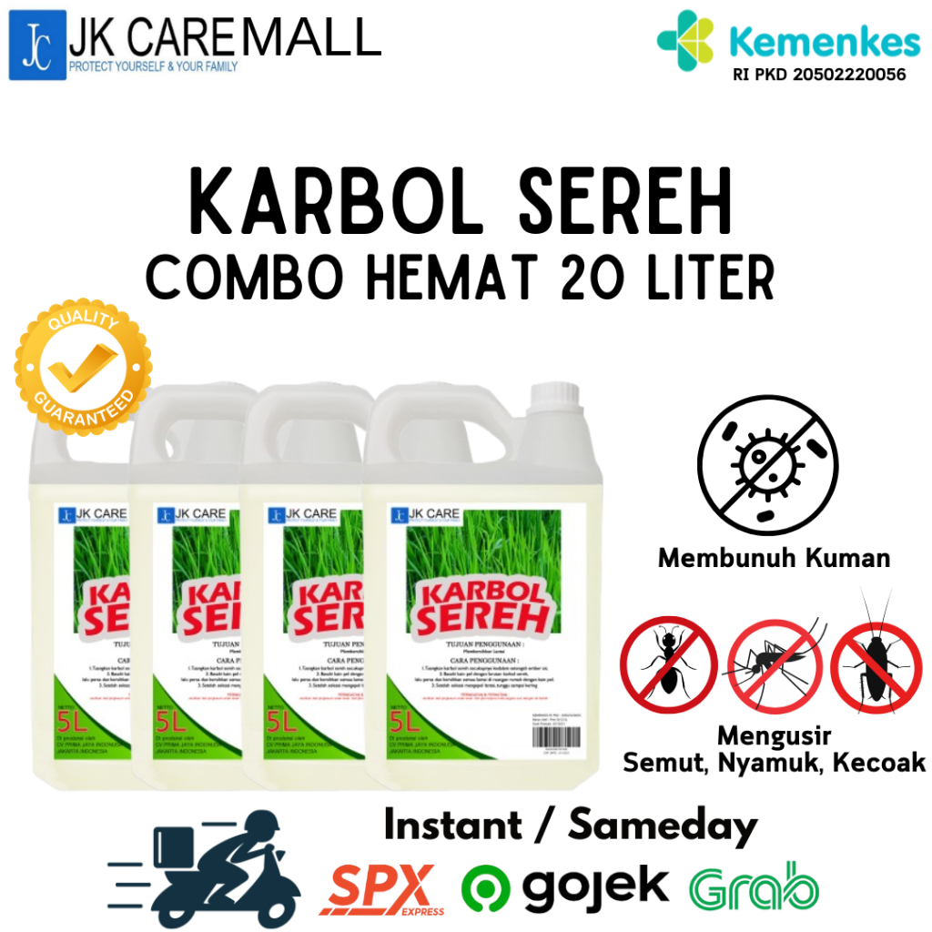 Jual Karbol Sereh 20 Liter Bahan Premium Membunuh Kuman 99% Anti Nyamuk ...