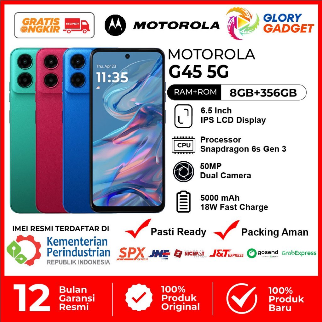 Jual Motorola G45 5G [8GB+256GB] Layar 6.5” 120Hz IPS LCD - Kamera 50MP ...