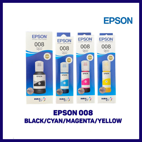 Jual Tinta Epson 008 Black / Cyan / Magenta / Yellow Original EcoTank ...