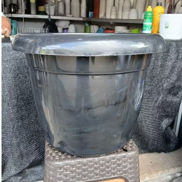 Jual POT UKURAN BESAR TULIP 45 CM HITAM POLOS | Shopee Indonesia