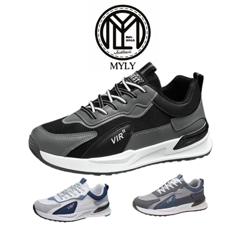 Jual MYLY Sepatu Lari Olahraga Warna Hitam Putih Abu Pria Wanita ...