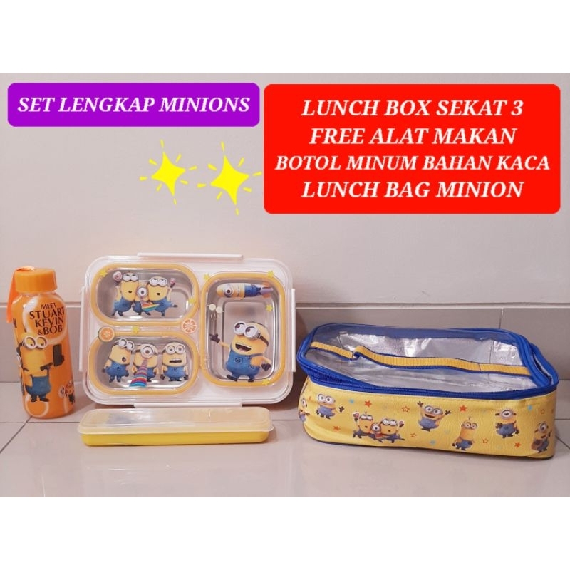 Jual lunch box stainless minion kotak bekal anak karakter minions kotak ...