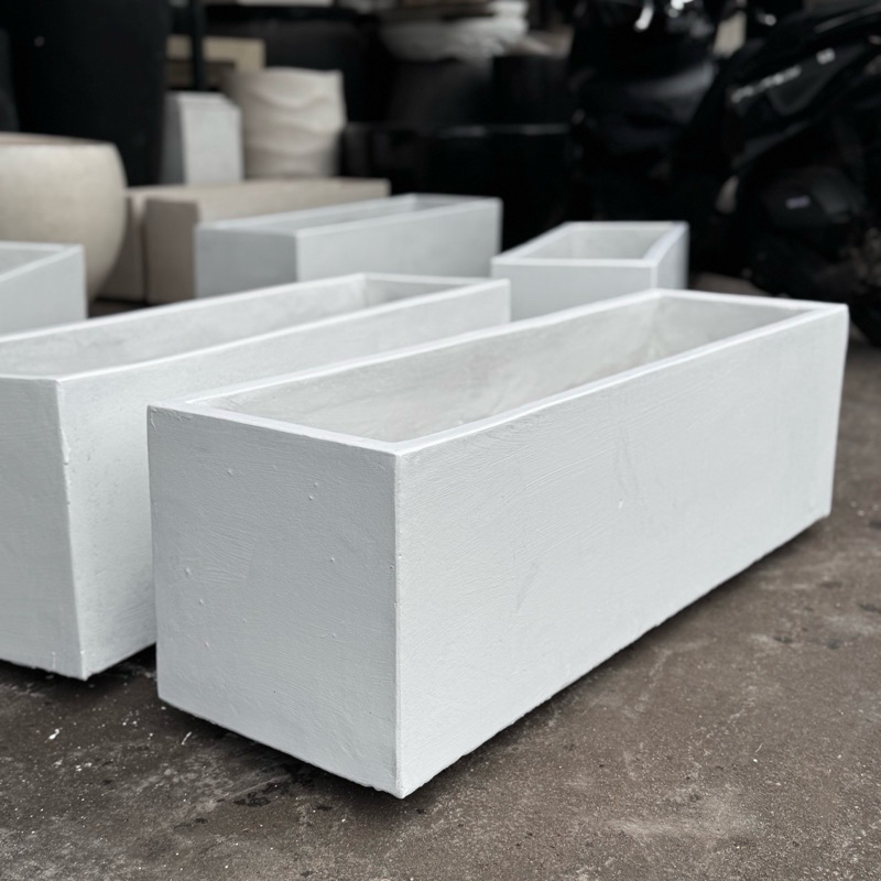 Jual Pot kotak persegi panjang beton cat putih doff 1m x 30 x 30 ...