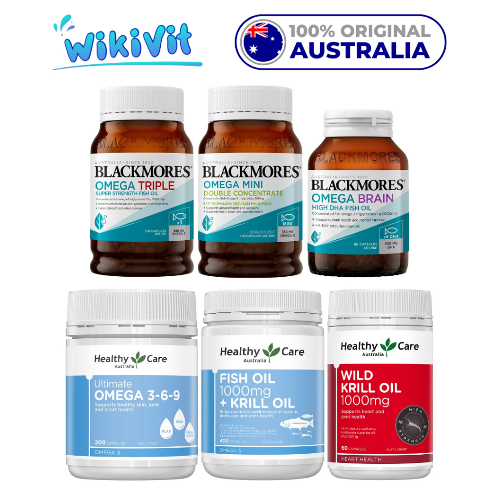 Jual HEALTHY CARE Omega 3-6-9 200 Capsules 3 6 9 369 / Fish Oil 1000mg + Wild Krill 1000 mg 400 ...