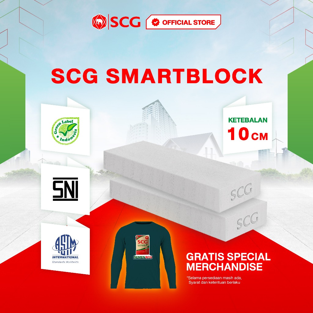 Jual SCG Smartblock Bata Ringan 10 cm Area Tangerang - 1 DO (12,6 kubik) | Shopee Indonesia