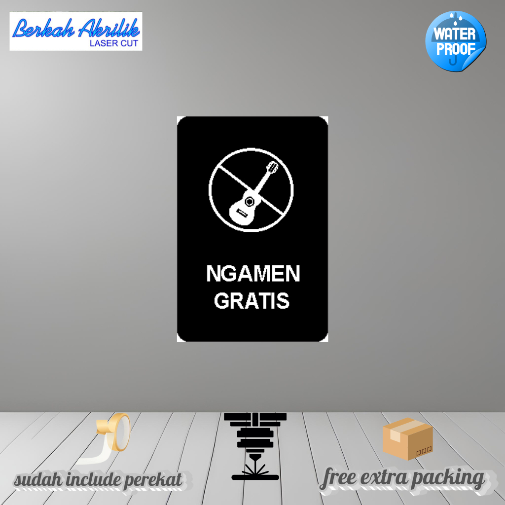 Jual Dilarang Ngamen Sign Board akrilik Ngamen gratis | Shopee Indonesia