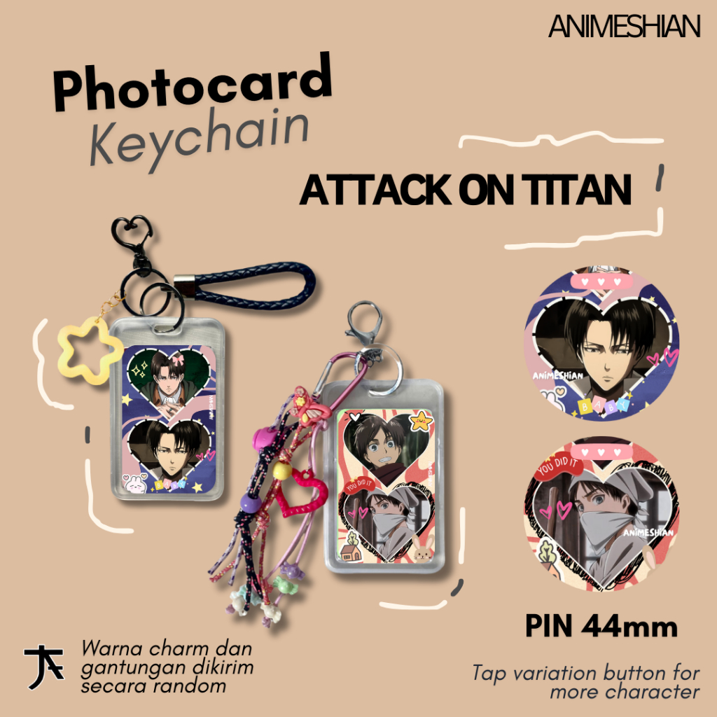 Jual Photocard Keychain Attack on Titan - ANIMESHIAN - Gantungan Kunci ...