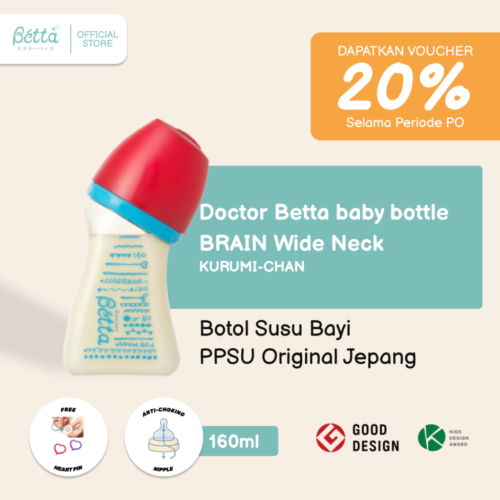 Jual Dr Betta Botol Susu Bayi PPSU - BRAIN WS2 160ml Kurumi-Chan | Original Jepang | BPA-Free ...