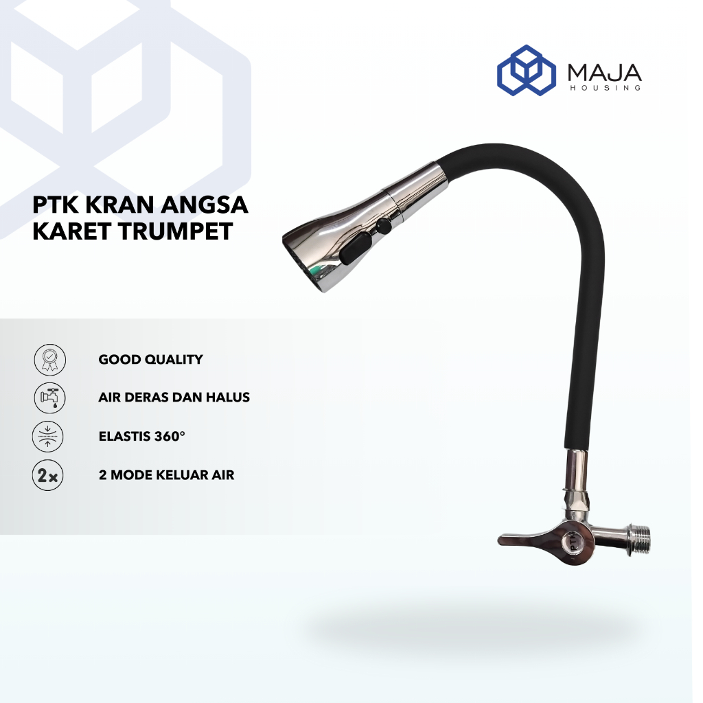 Jual Kran Angsa Karet Model Trumpet PTK / Kran Angsa Wastafel Cuci ...