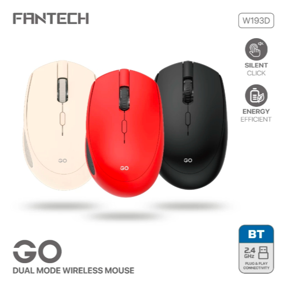 Jual FANTECH Mouse Wireless Mouse Office Silent Click Kantor Mode W190 ...