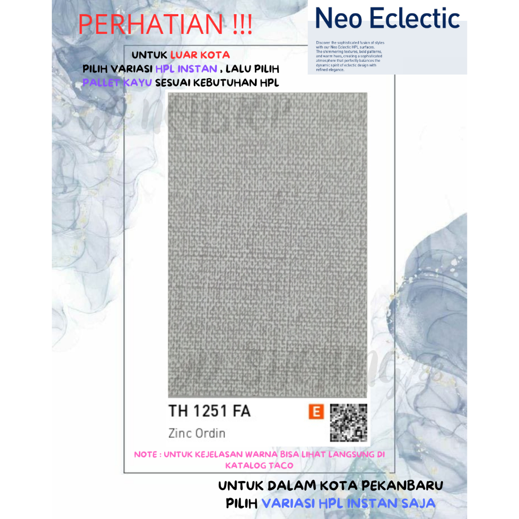 Jual (LUAR KOTA WAJIB PALLET KAYU) HPL TACO PATTERN FABRIC TH 1251 FA ...