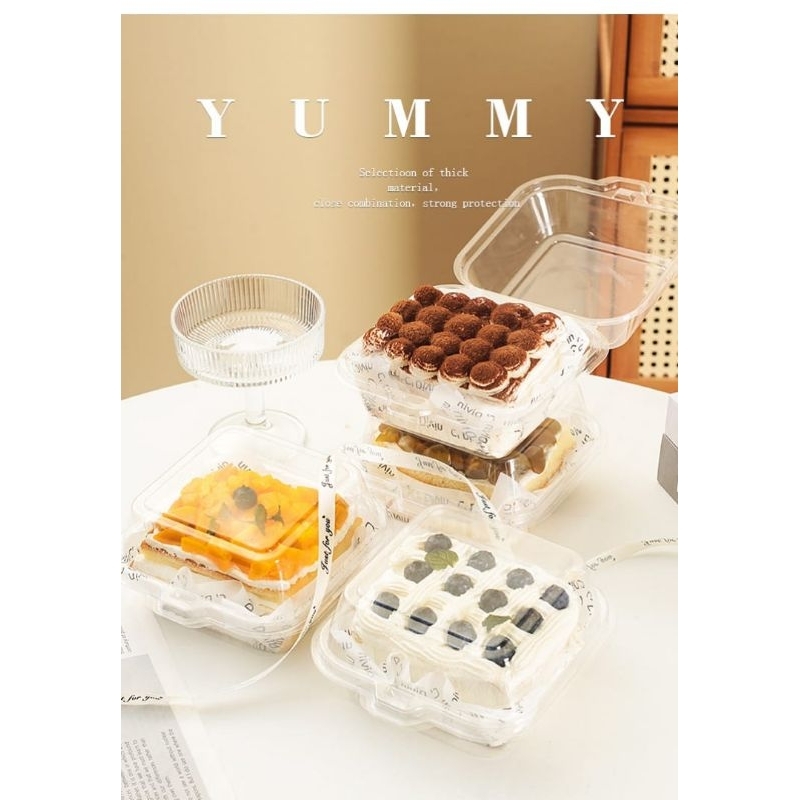 Jual 10pcs Korean bento box dessert mika bento cake kue kotak box slice ...