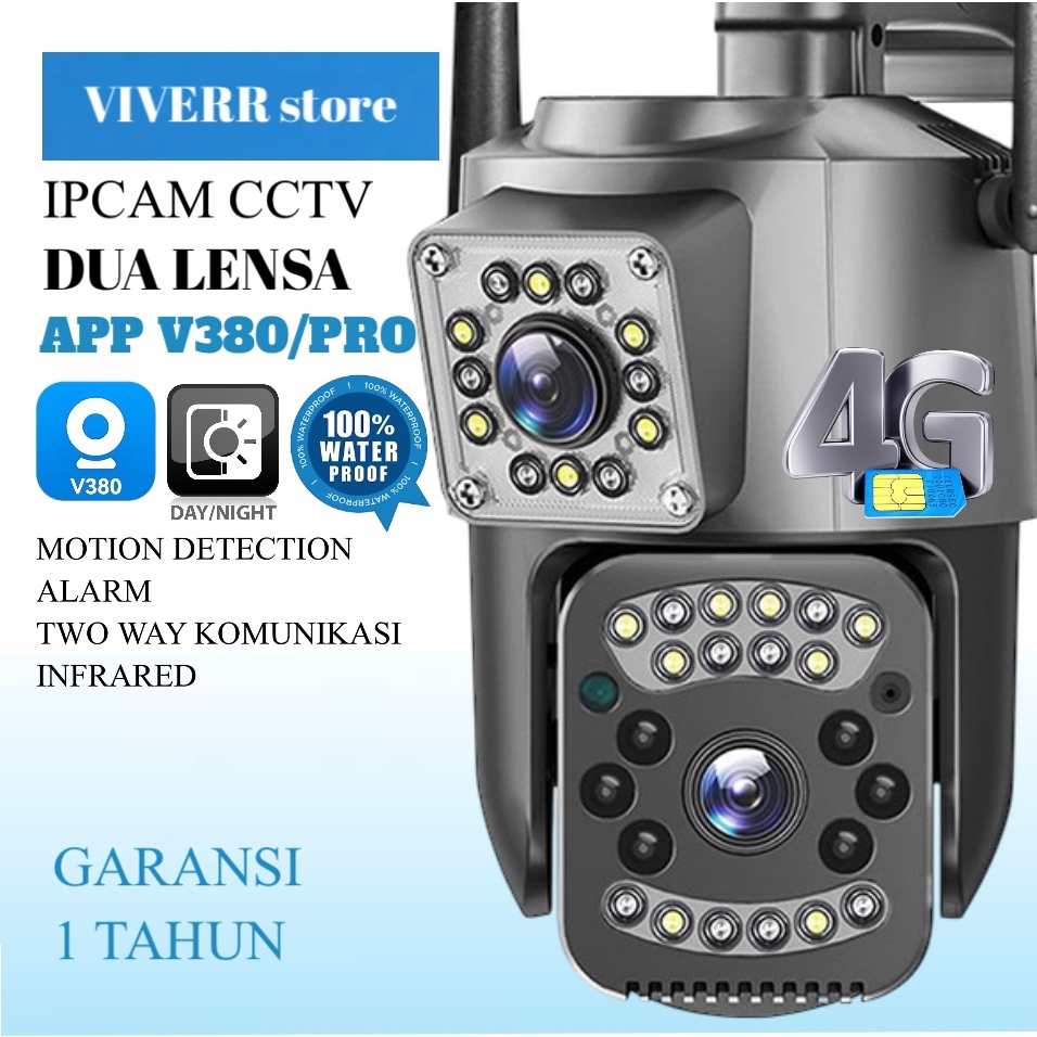 Jual V380 CCTV IP OUTDOOR INDOOR TANPA WIFI KAMERA DUAL LENSA SIM CARD ...