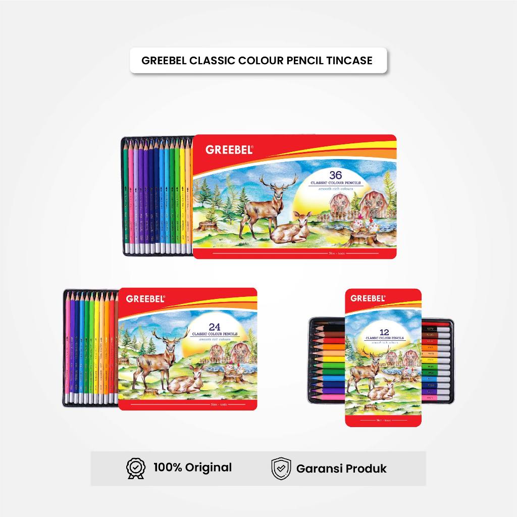 Jual Pensil Warna Classic Colour Tin Case 12 24 36 Warna / Coloring ...