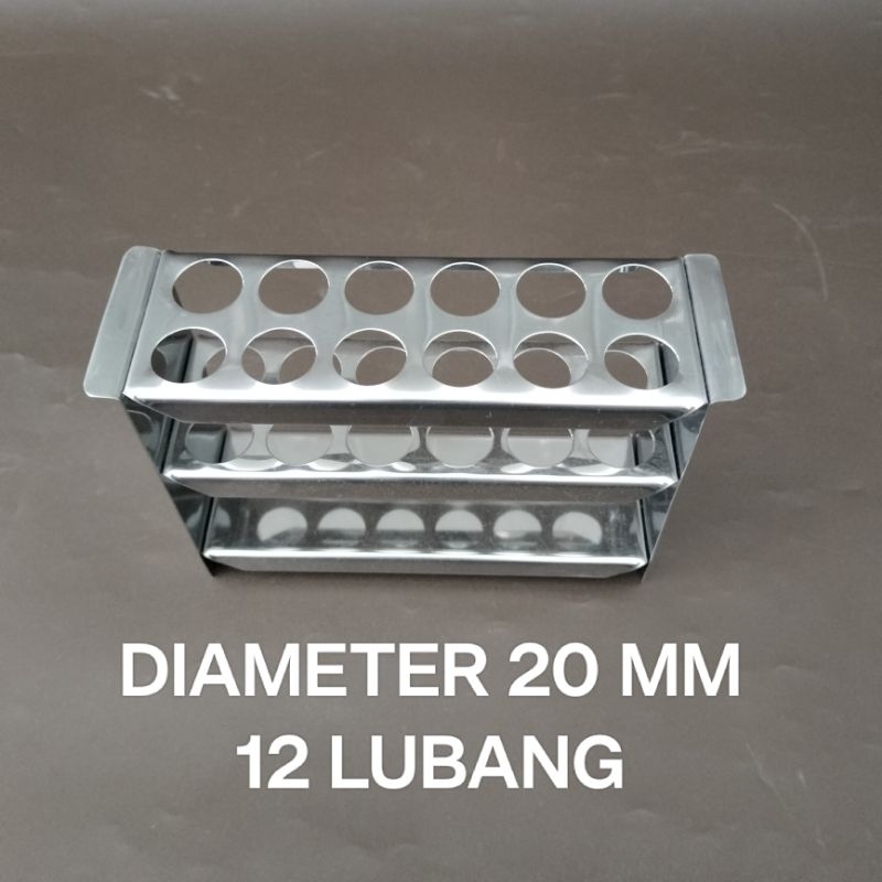 Jual Rak Tabung Reaksi Stainless 20mm 12 Lubang | Shopee Indonesia