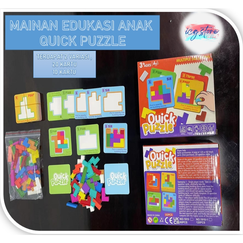 Jual MAINAN ANAK QUICK PUZZLE - MAINAN EDUKASI KREATIF ANAK - SNI ...