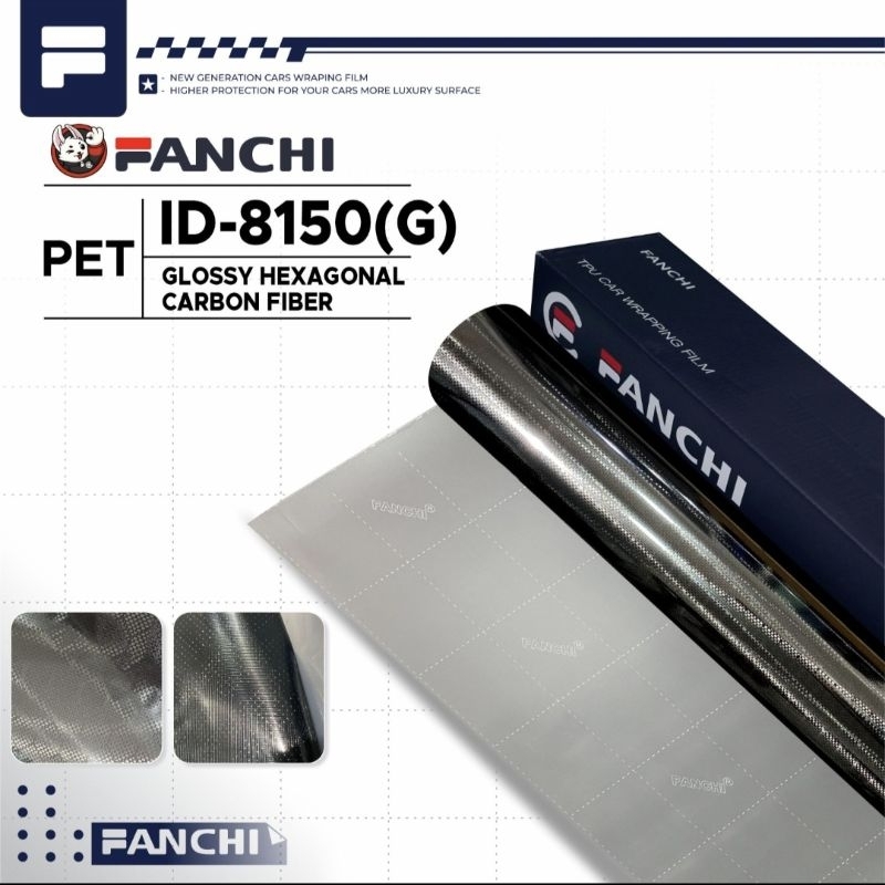 Jual GLOSSY 50CM Sticker FANCHI ID-8150 (G) Glossy Hexagonal Carbon ...