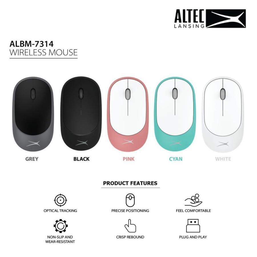 Jual Altec Lansing Mouse Wireless ALBM7314 Silent Slim Design | Shopee ...