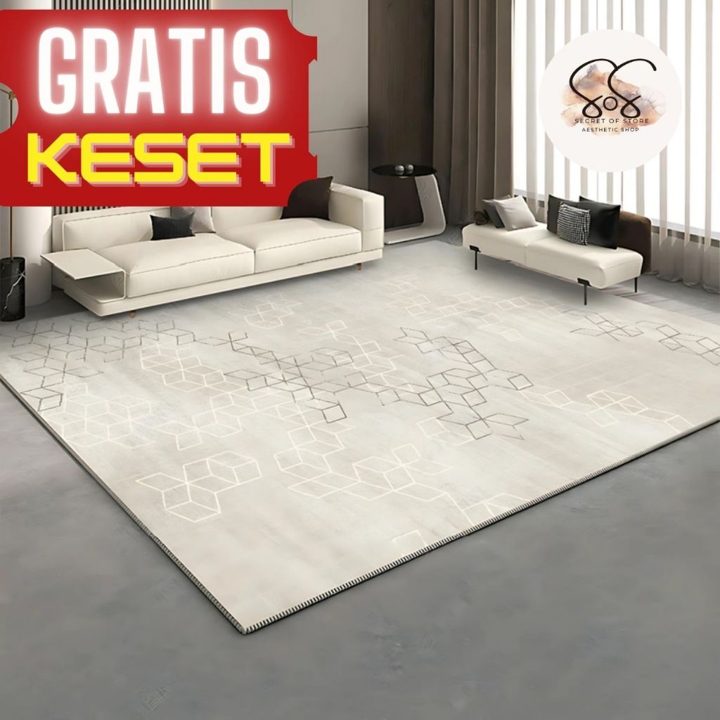 Jual Karpet Lantai Besar Aesthetic Motif Super Elegan 200x300cm Ruang ...