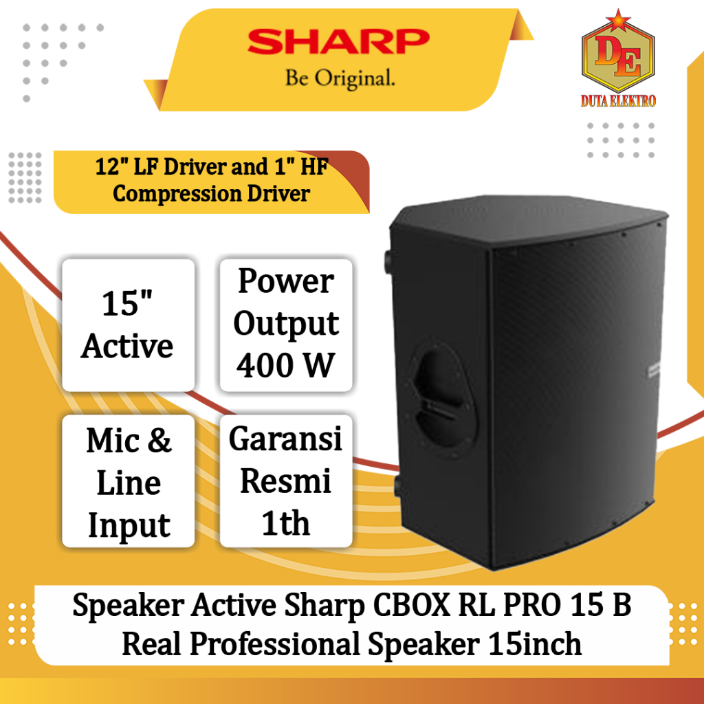 Jual Speaker Active Sharp CBOX RL PRO 15 B Real Professional Speaker 15inch | Shopee Indonesia