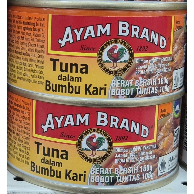 Jual Tuna Dalam Bumbu Kari AYAM BRAND Tuna Curry 160g - HK. | Shopee ...