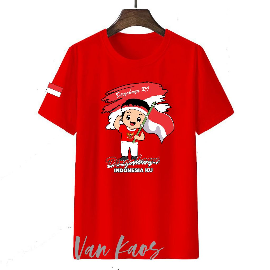 Jual kaos indonesia merdeka / 673 / kaos 17 agustus / kaos kemerdekaan / kaos hut ri ke 80 tahun ...