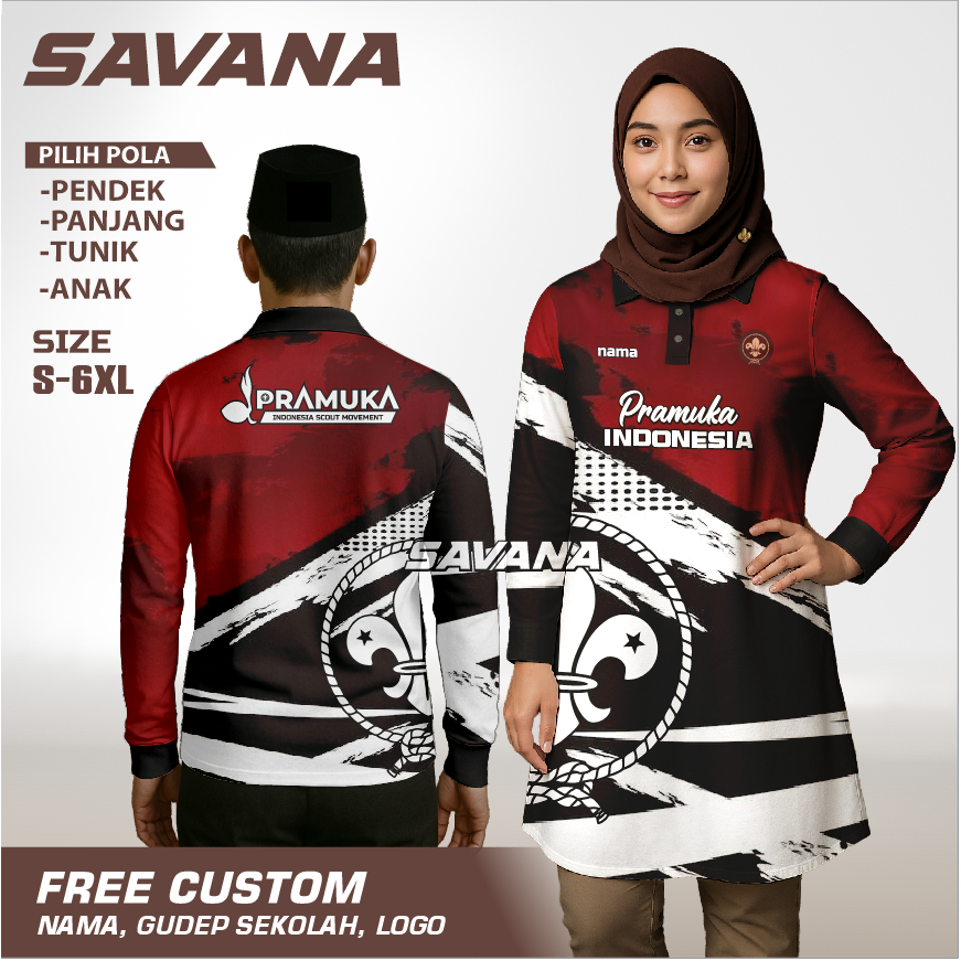 Jual SAVANA - Jersey PRAMUKA printing penggalang pdh pdl custom / baju ...