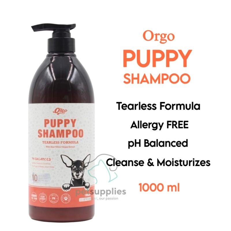 Jual Orgo PUPPY SHAMPOO Tearless pH Balanced Stain Remover 1000 ml ...