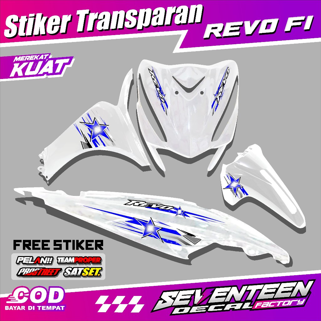 Jual Striping transparan motor REVO FI lis sticker variasi motor REVO ...