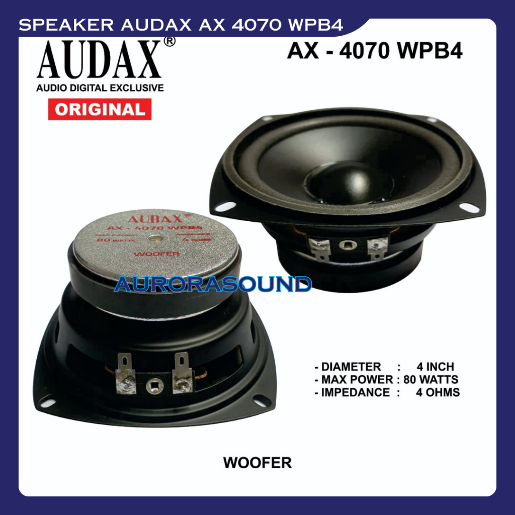 Jual SPEAKER AUDAX AX 4070 WPB4 WOOFER 4 INCH SPEAKER AUDAX AX 4070 80W ...