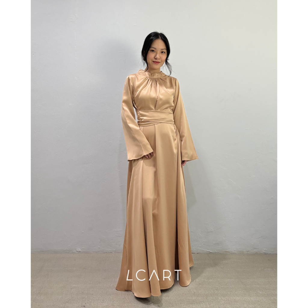 Jual LCART - Rami Long Dress | Dress Satin Wanita | Shopee Indonesia