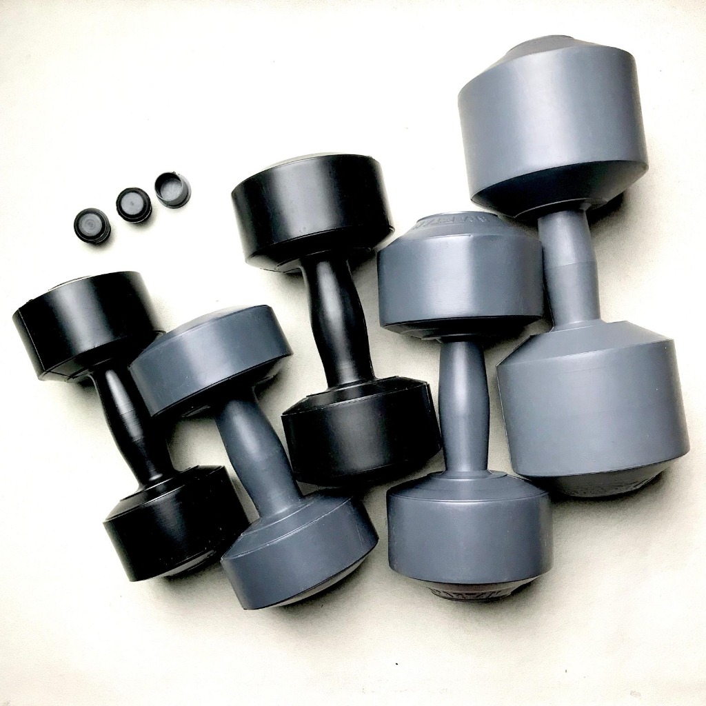 Jual Barbel Kosongan Dumbell Plastik PVC Tebal 3kg 5kg 7kg 10kg | Shopee Indonesia