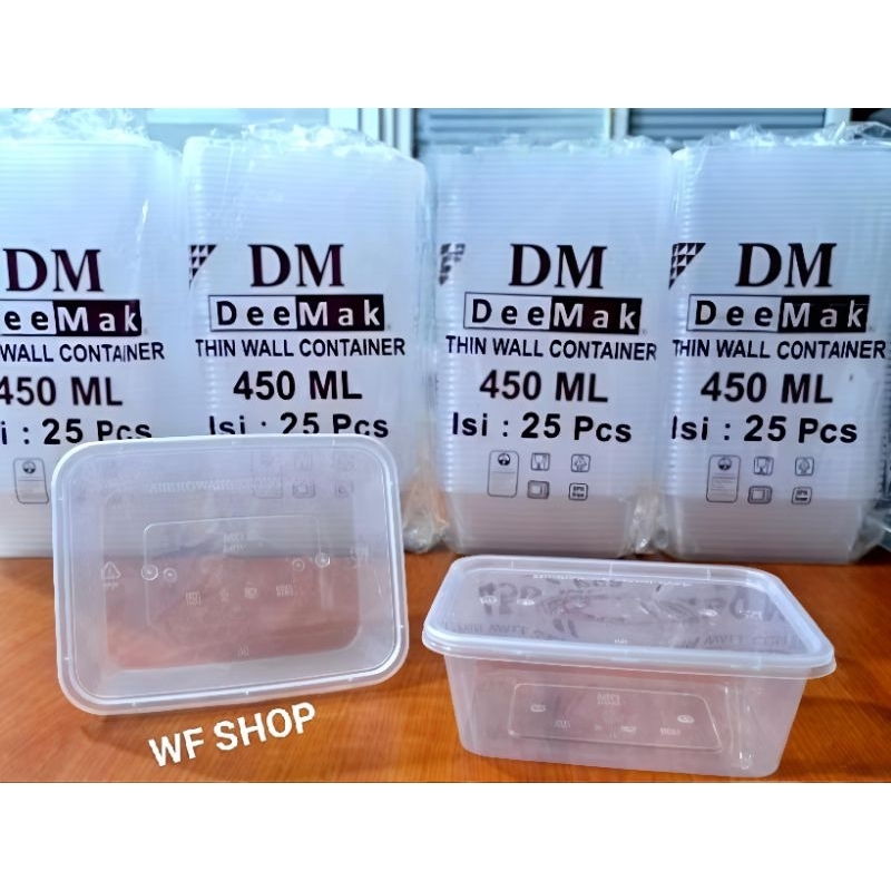 Jual Isi 25pcs Thinwall Kotak 450ml REC FOOD CONTAINER BOX Kotak ...