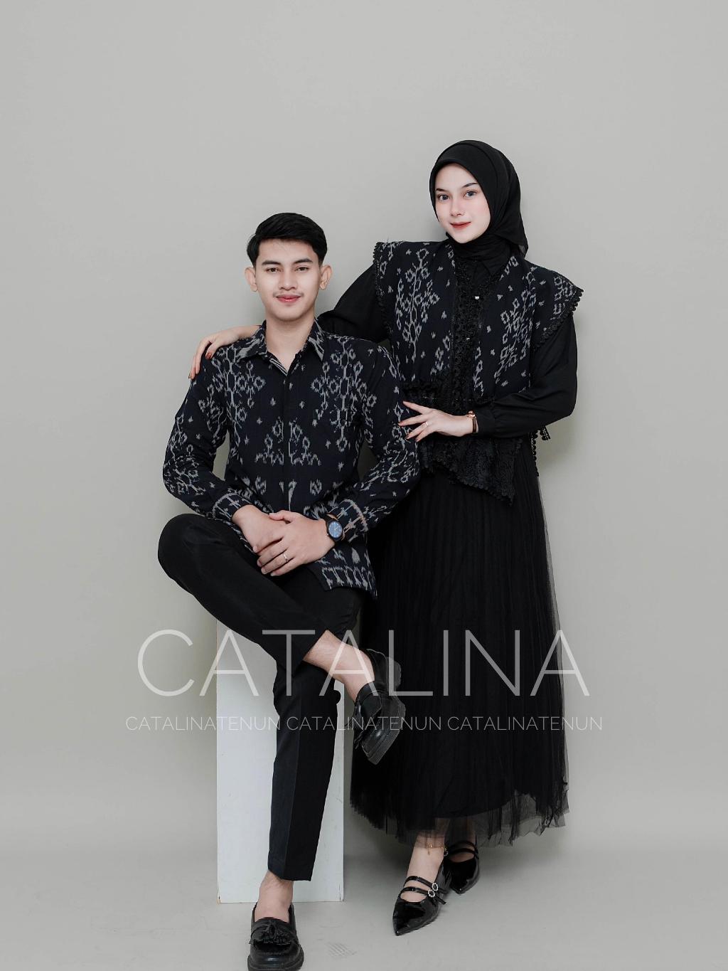 Jual COUPLE TENUN VEST KOMBINASI BRUKAT X KEMEJA TENUN PRIA MOTIF BLACK ...