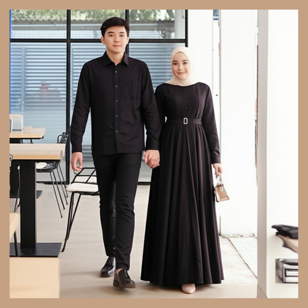 Jual GAMIS COUPLE PASANGAN SUAMI ISTRI HARMONIS WARNA BLACK TERBARU BY WIRAFASHION.CO | Shopee ...