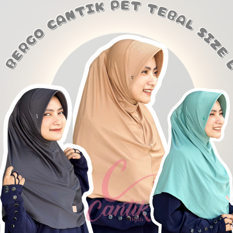 Jual Hijab Bergo Pet Tebal Size L /Jilbab Instan Pet Tebal /Hijab By CANTIK | Shopee Indonesia