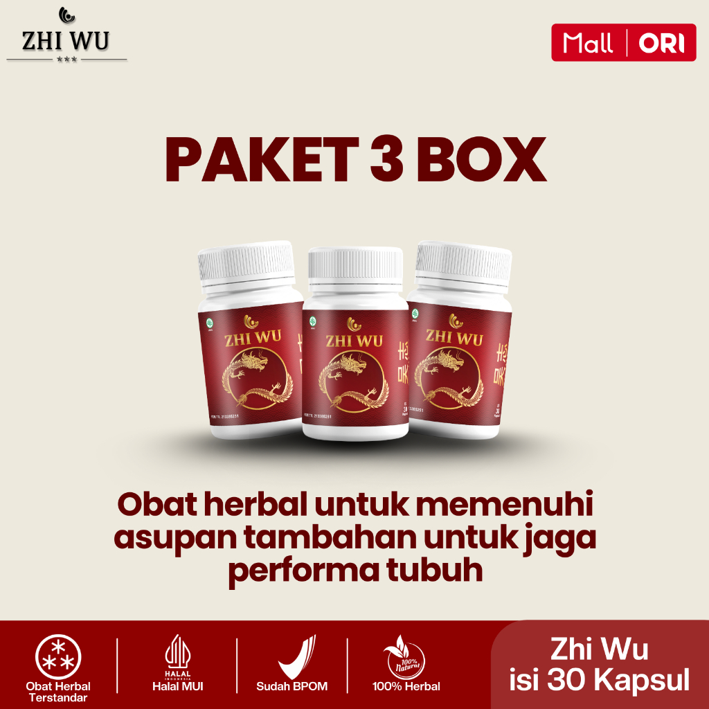 Jual ZHI WU - Paket 3 Botol Isi 30 Kapsul Obat Tradisional Cina Saraf ...