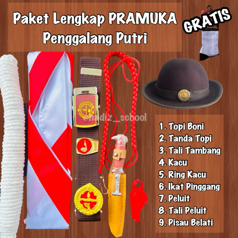 Jual PAKET LENGKAP PRAMUKA PENGGALANG PUTRA PUTRI | Atribut dan Topi Boni/Topi Baret | GARTIS ...
