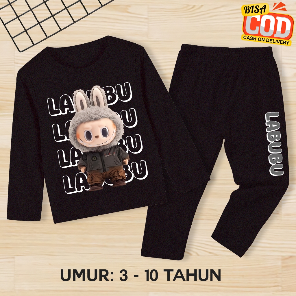 Jual Piyama Baju Tidur Labubu Lucu Setelan Anak Perempuan Lengan ...